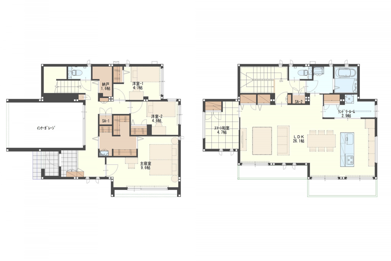 【50坪台・注文住宅】ビルトインガレージ付きの間取りや費用相場を紹介！ | 住まいづくりに役立つ情報サイト「home tag」