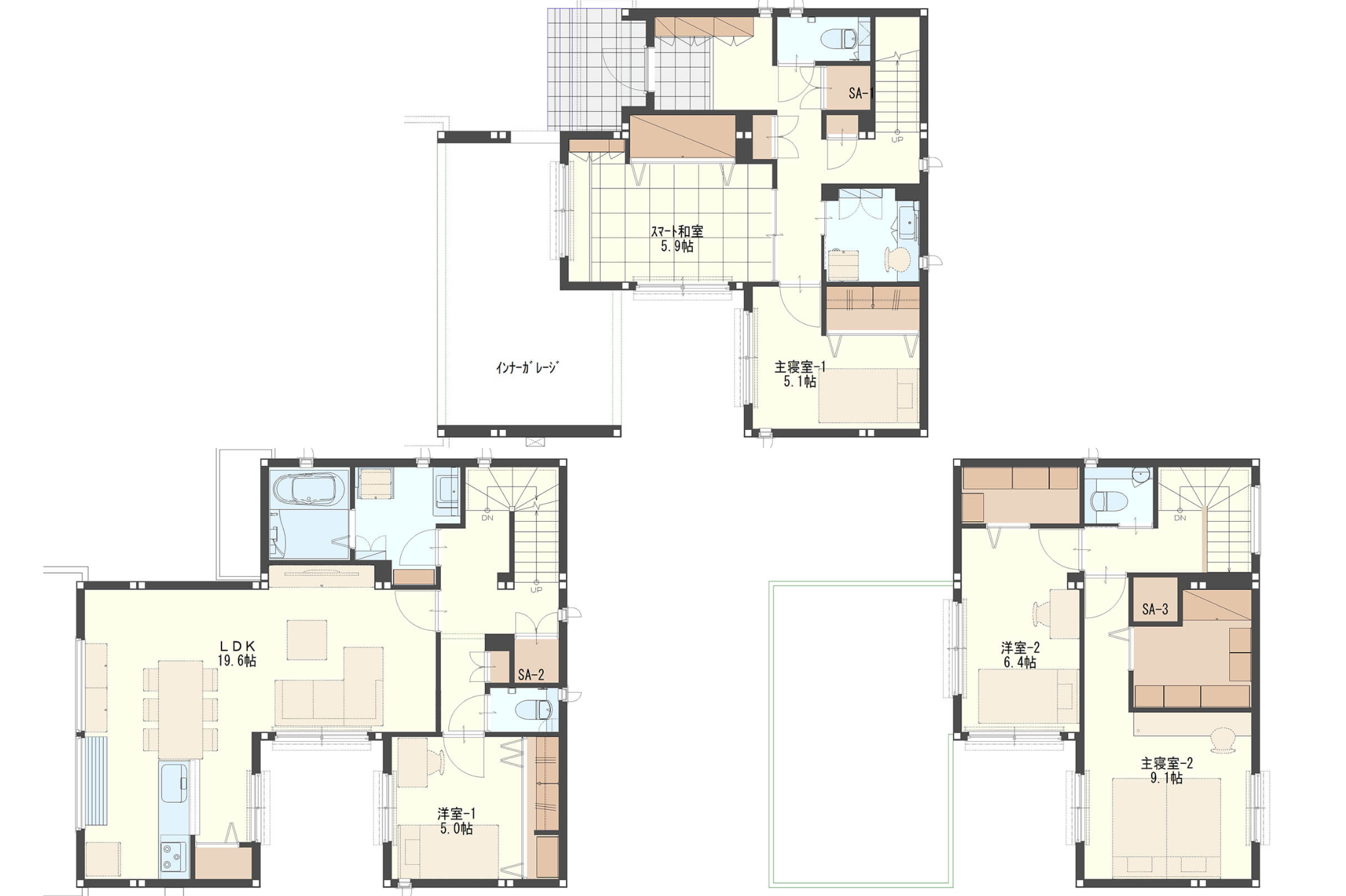 【50坪台・注文住宅】ビルトインガレージ付きの間取りや費用相場を紹介！ | 住まいづくりに役立つ情報サイト「home tag」