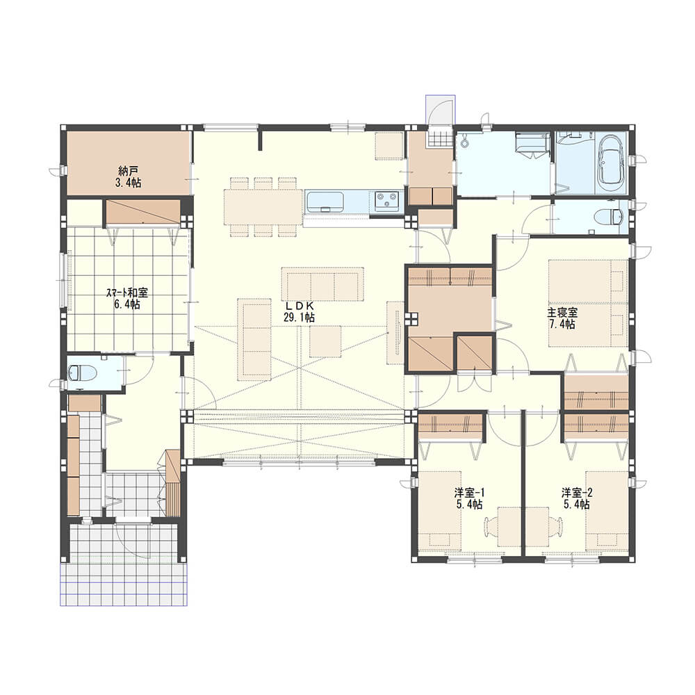 【注文住宅】平屋のリビングを広くするメリットは多数！坪数別、広さの目安も紹介 | 住まいづくりに役立つ情報サイト「home tag」